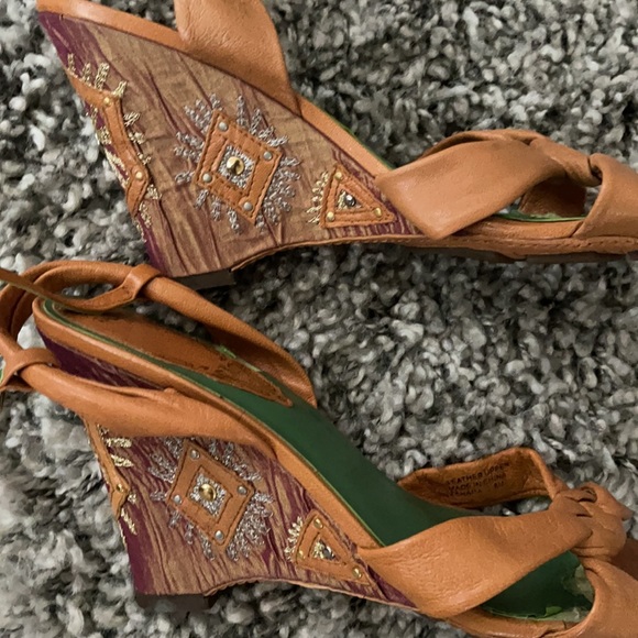 Hilary Radley | Shoes | Hilary Radley Tan Leather Zahara Wedge Sandal ...